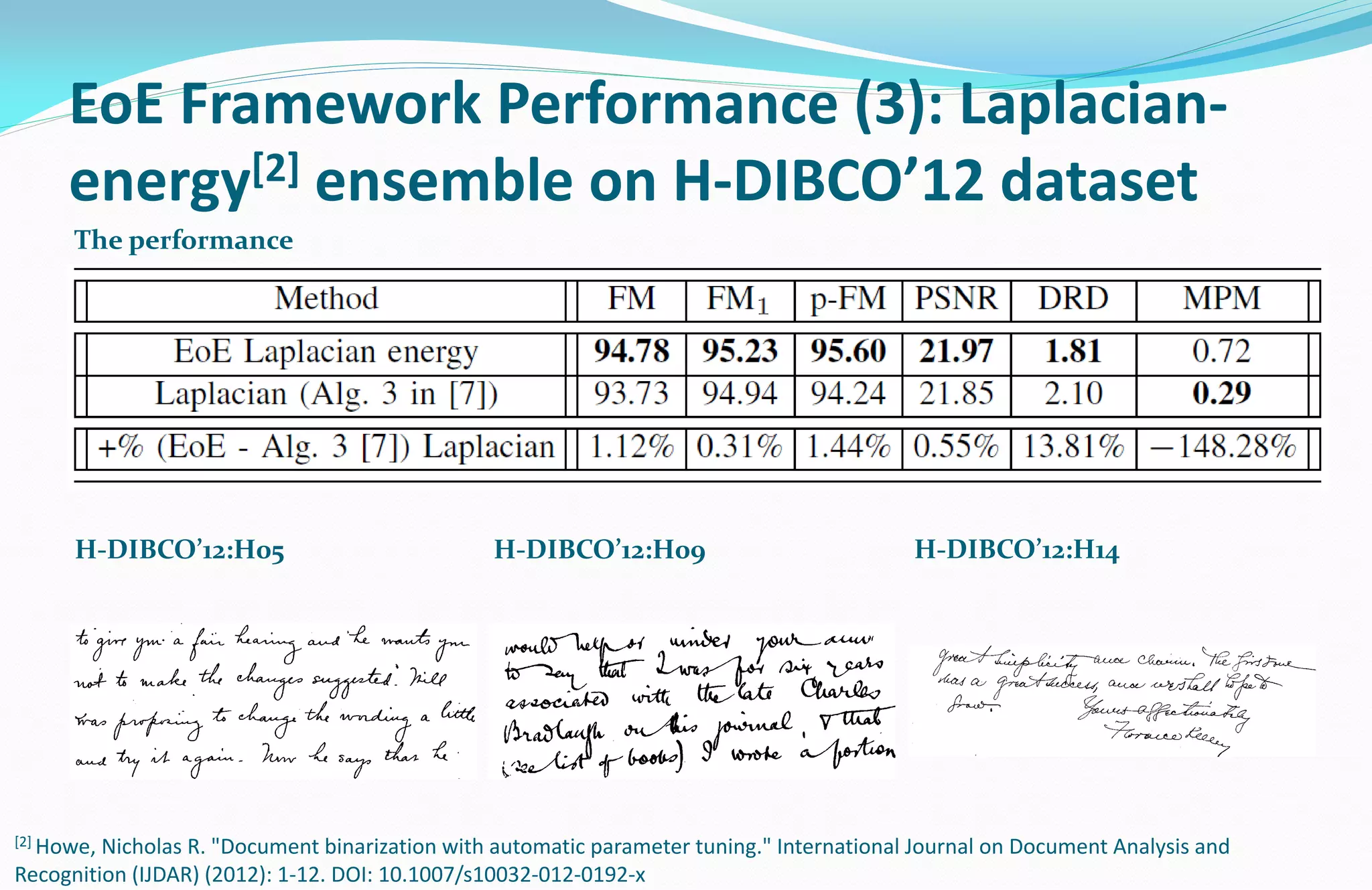 Unsupervised ensemble of experts (EoE) framework for automatic binarization of document images | PDF