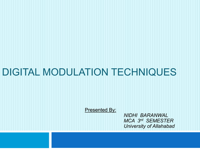 Digital modulation techniques... | PPTX | Digital Audio | Computer Software and Applications