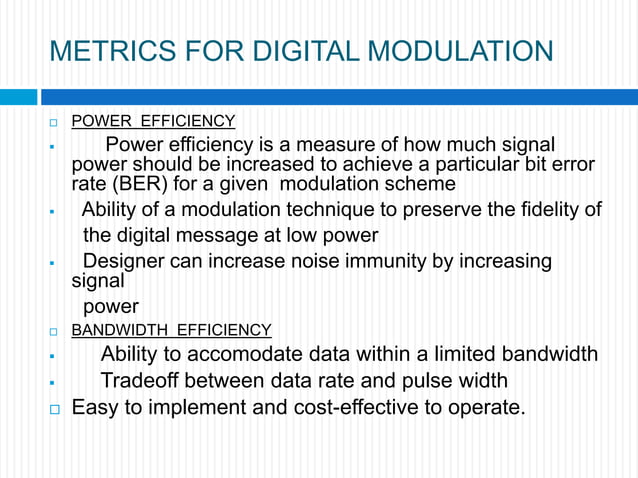 Digital modulation techniques... | PPTX | Digital Audio | Computer Software and Applications