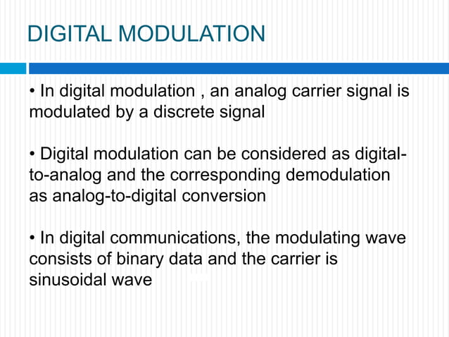 Digital modulation techniques... | PPTX | Digital Audio | Computer ...