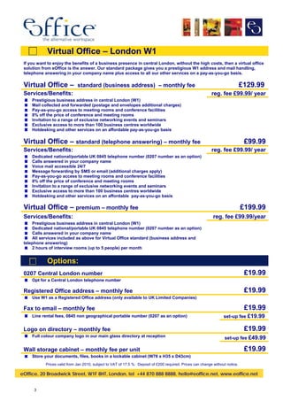 eOffice Price List London Soho | PDF