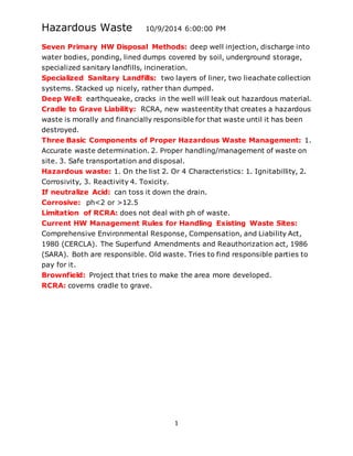 Environmental Health Notes | DOCX