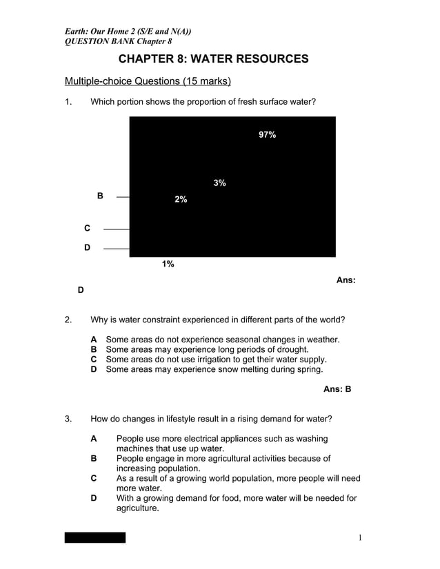 SEC23 GEOG Chapt8 Water Qs | DOC