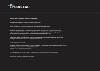 Signs & Lines Signage for Construction Industry Expression of Interest ...
