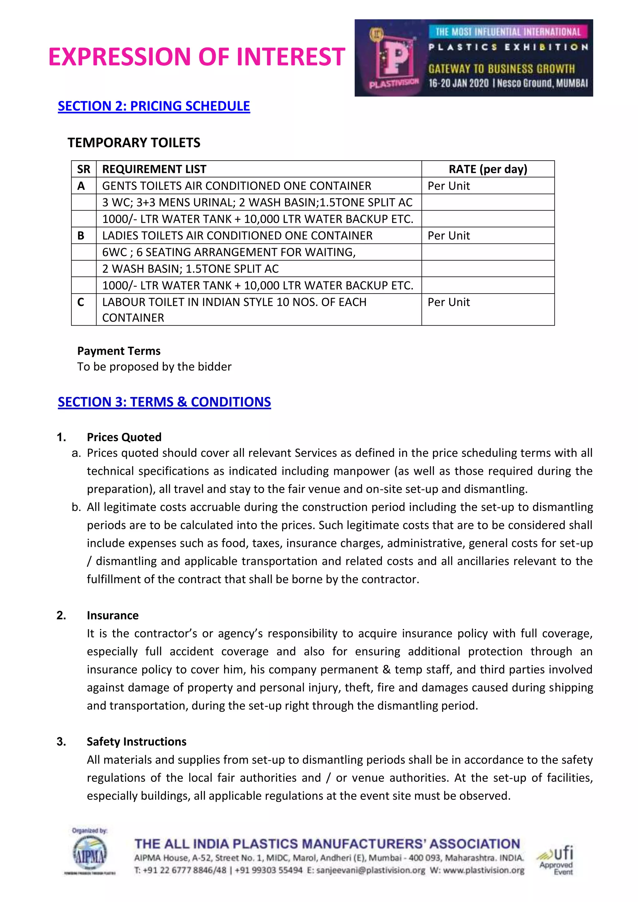 Eoi temporary toilet | PDF