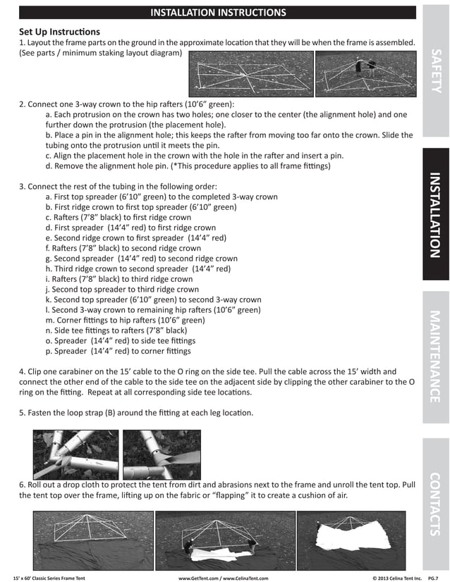 15 x 60 Frame Tent Installation Instructions | PDF