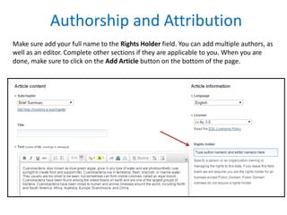 Using EOL: Adding Text to an EOL Taxon Page | PPTX