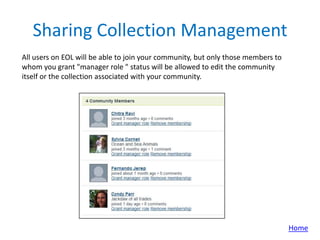 Using EOL: EOL Communities | PPT