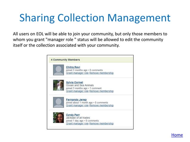 Using EOL: EOL Communities | PPT