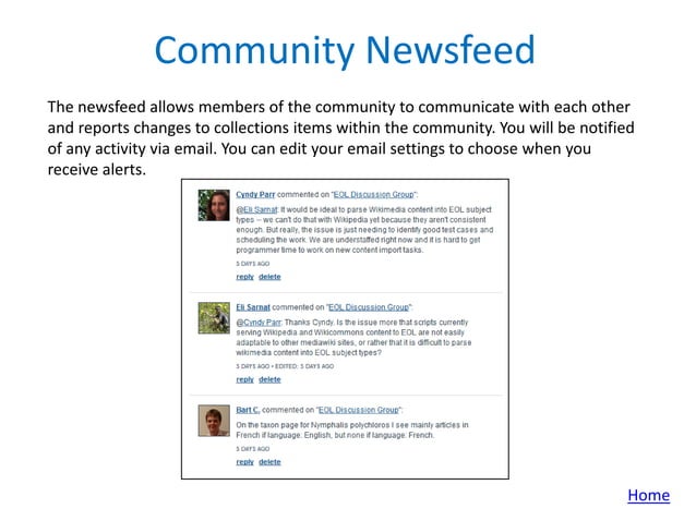 Using EOL: EOL Communities | PPT