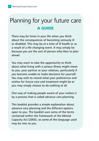 Planning for your future care | PDF