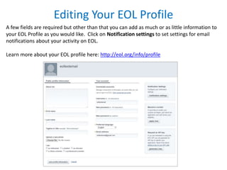 Creating an EOL Account | PPT
