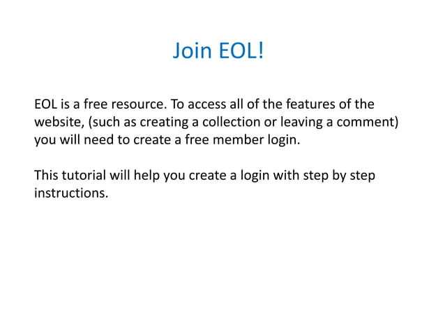 Creating an EOL Account | PPT