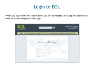 Creating an EOL Account | PPT