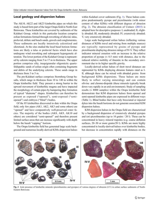 Eolian indicator mineral dispersion haloes from the Orapa kimberlite | PDF