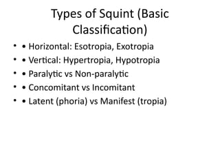 Extraocular muscle function and squint types | PPTX
