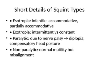 Extraocular muscle function and squint types | PPTX