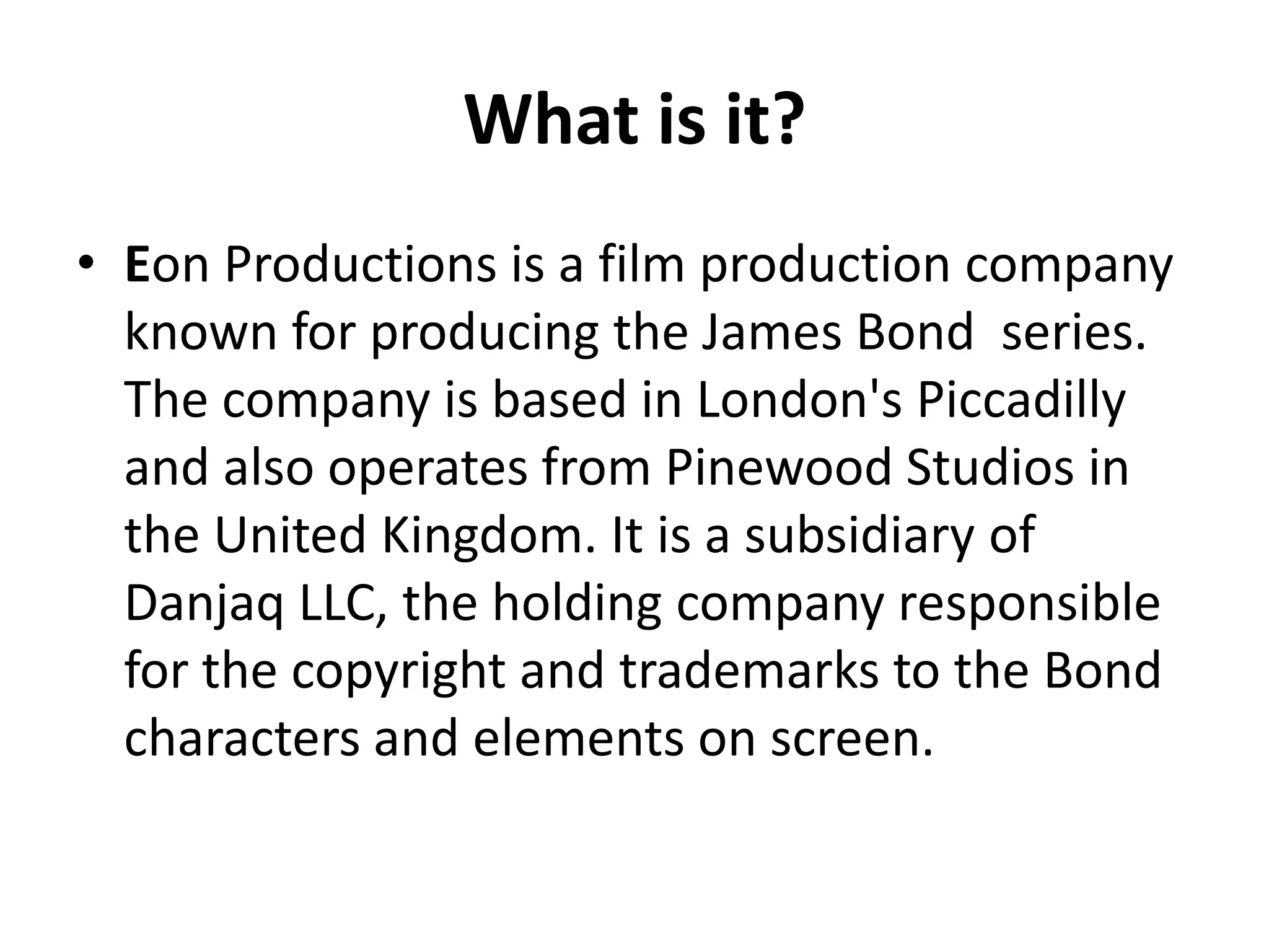 Eon productions | PPT
