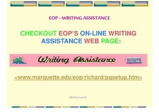 EOP --WRITING ASSISTANCE | PDF
