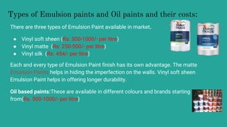 Emulsion and Oil paints | PPTX