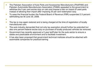 Eop Auto Industry Of Pakistan | PPT