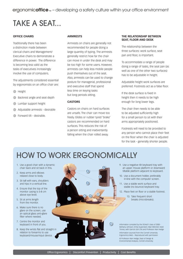 Ergonomic Posture and Sitting | PDF