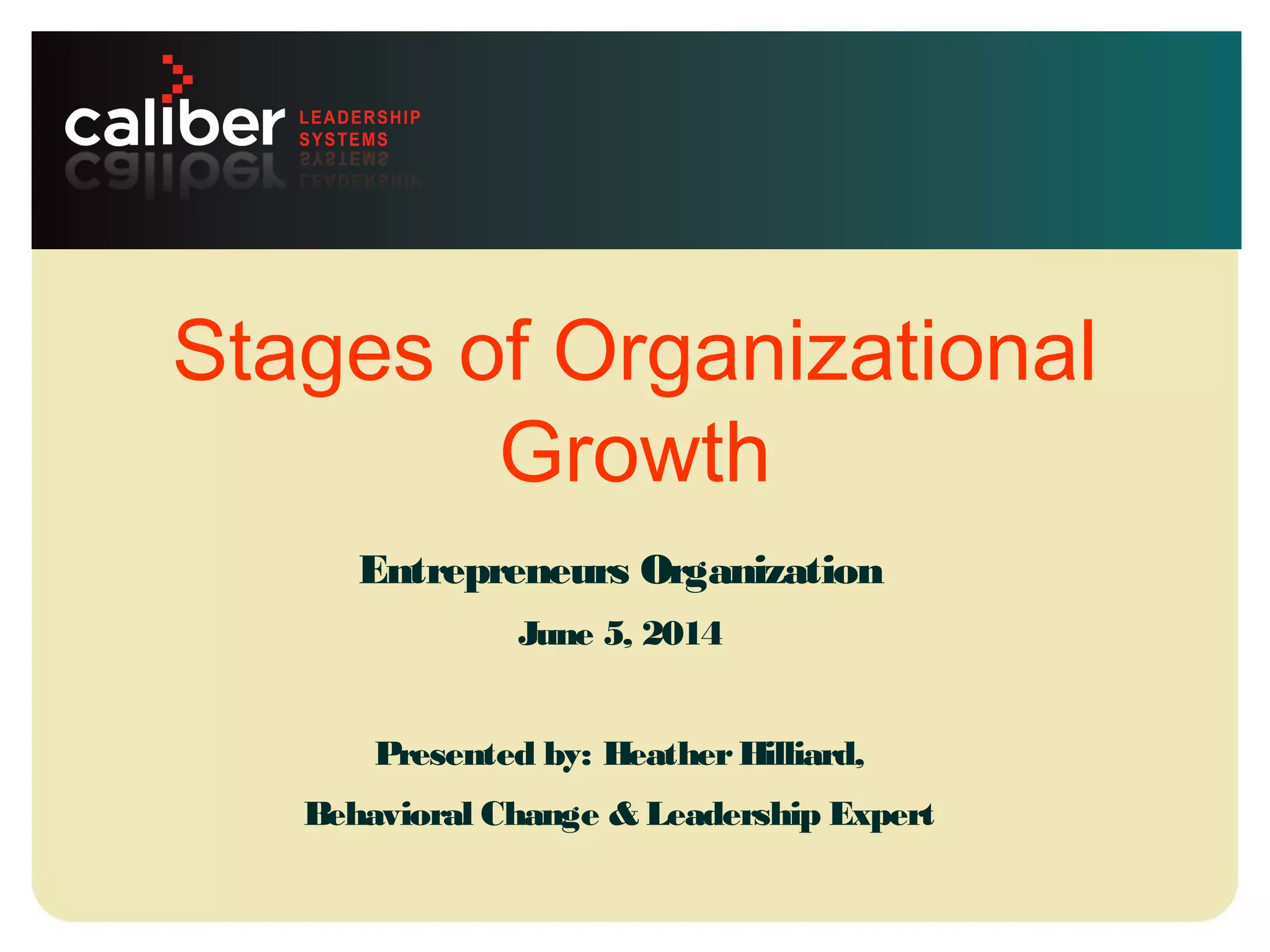 Stages of Organizational Growth in an Entrepreneurial Organization | PPT