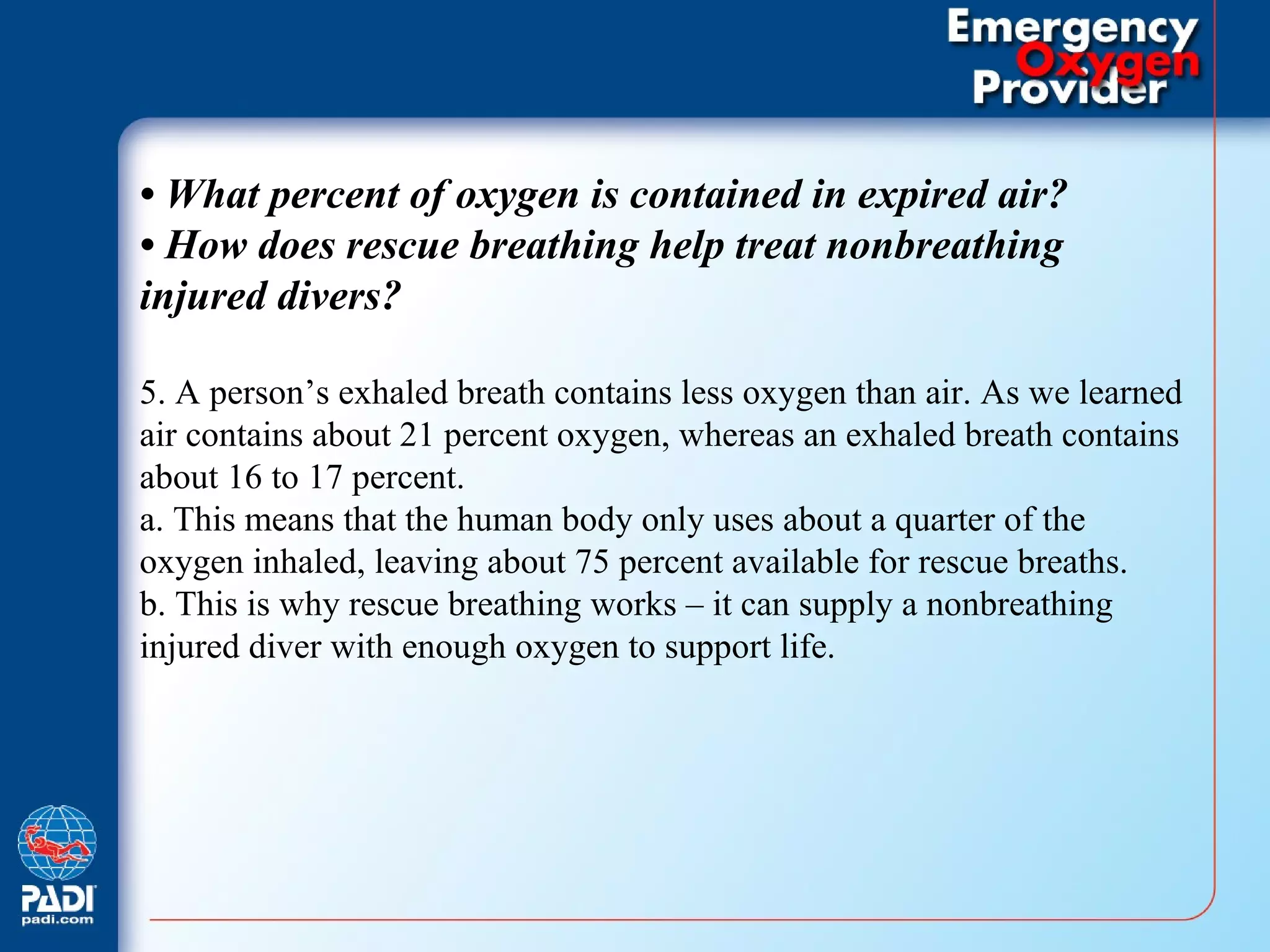 Emergency Oxygen Provider - PADI | PPT