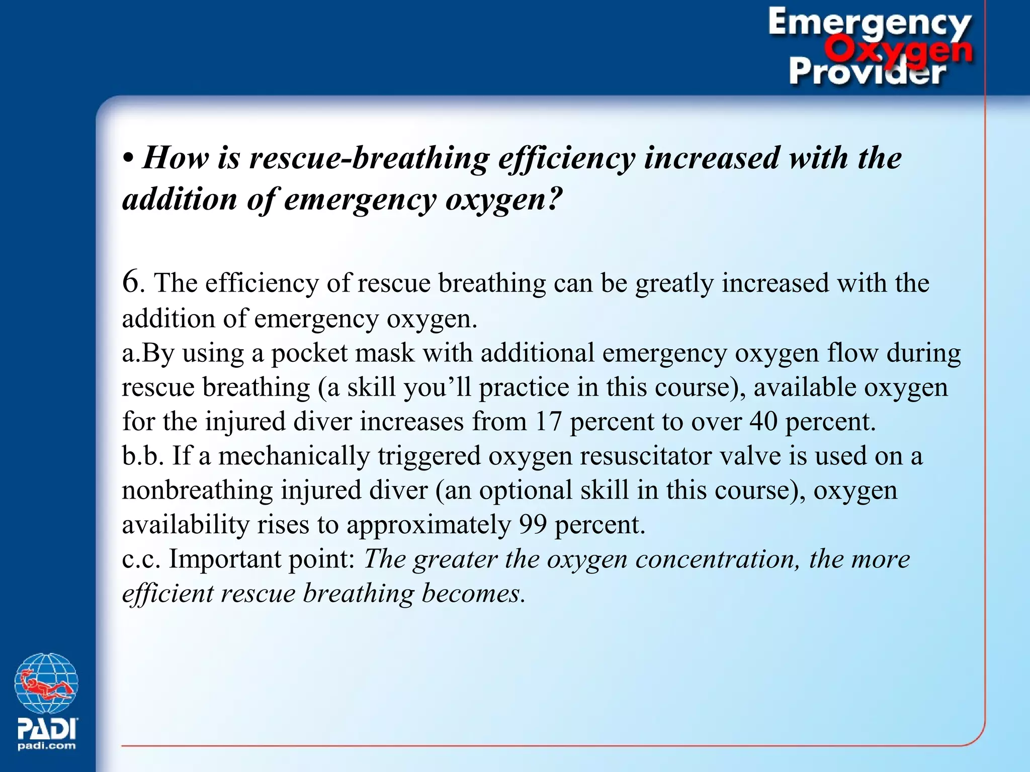 Emergency Oxygen Provider - PADI | PPT