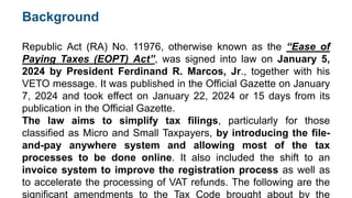 Ease of Paying Tax Law Republic Act 11976 | PPTX