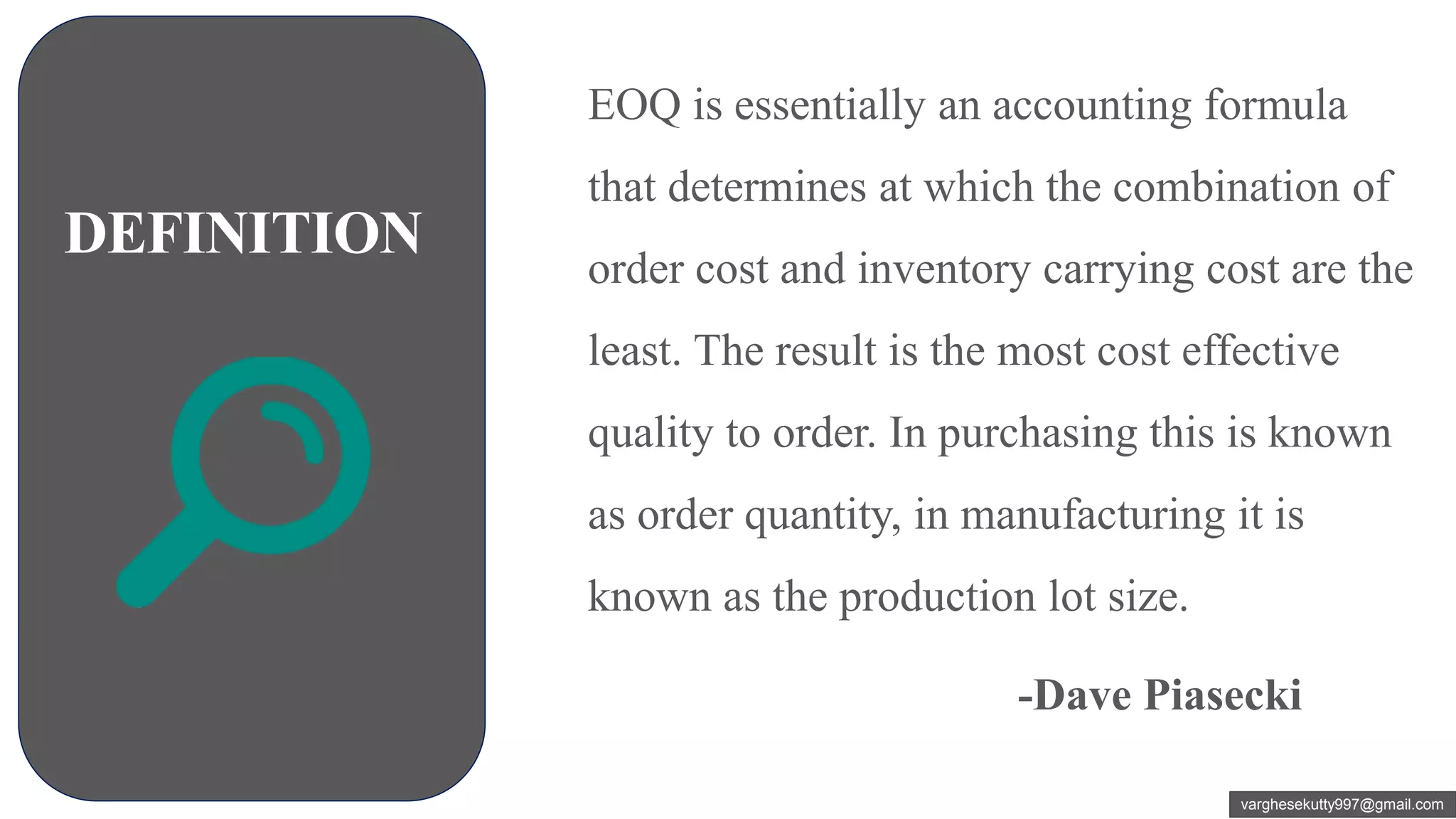EOQ (Economic Order Quantity) | PPTX