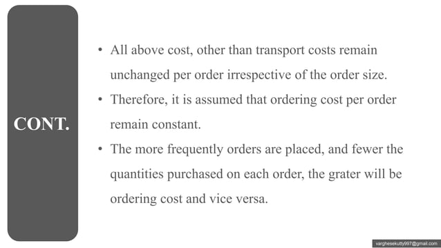 EOQ (Economic Order Quantity) | PPTX