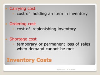Economic Ordered Quantity (EOQ) | PPT