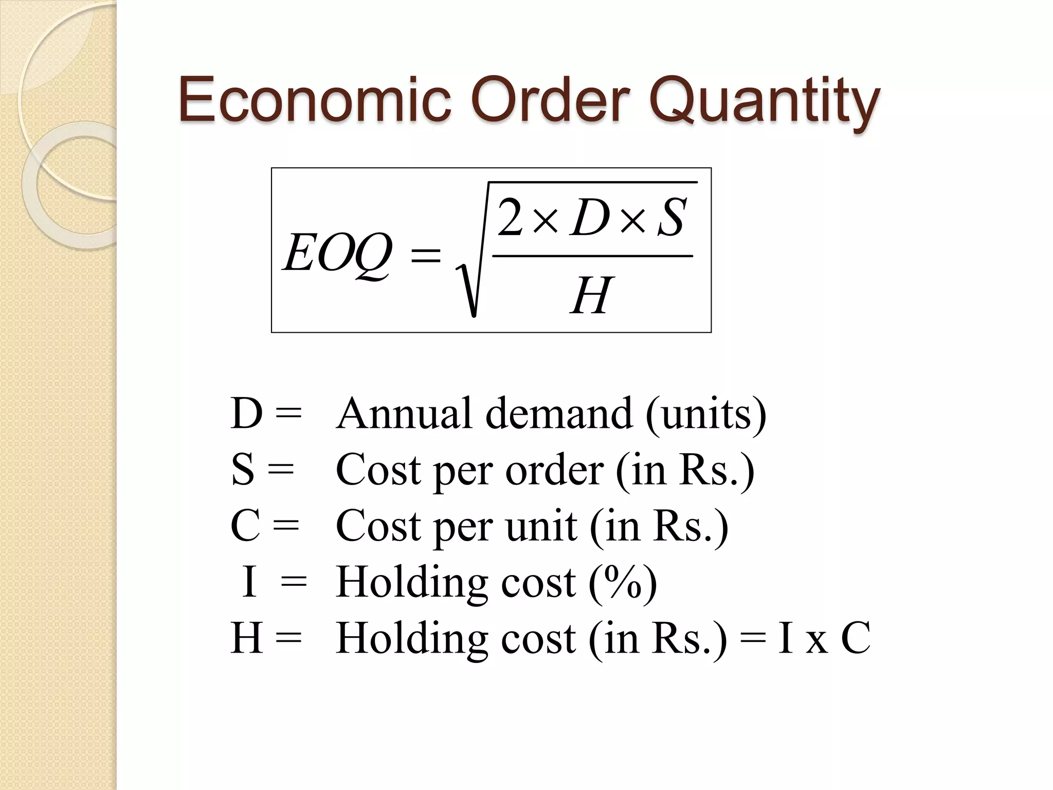 Economic Order Quantity - EOQ | PPTX