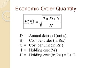 Economic Order Quantity - EOQ | PPTX