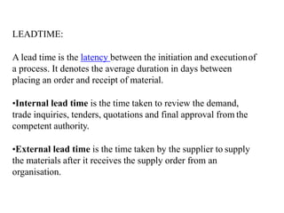 Eoq, lead time | PPTX
