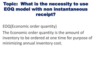 Eoq model advantage | PPT
