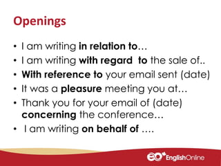 Workplace Communications: writing formal emails | PPTX