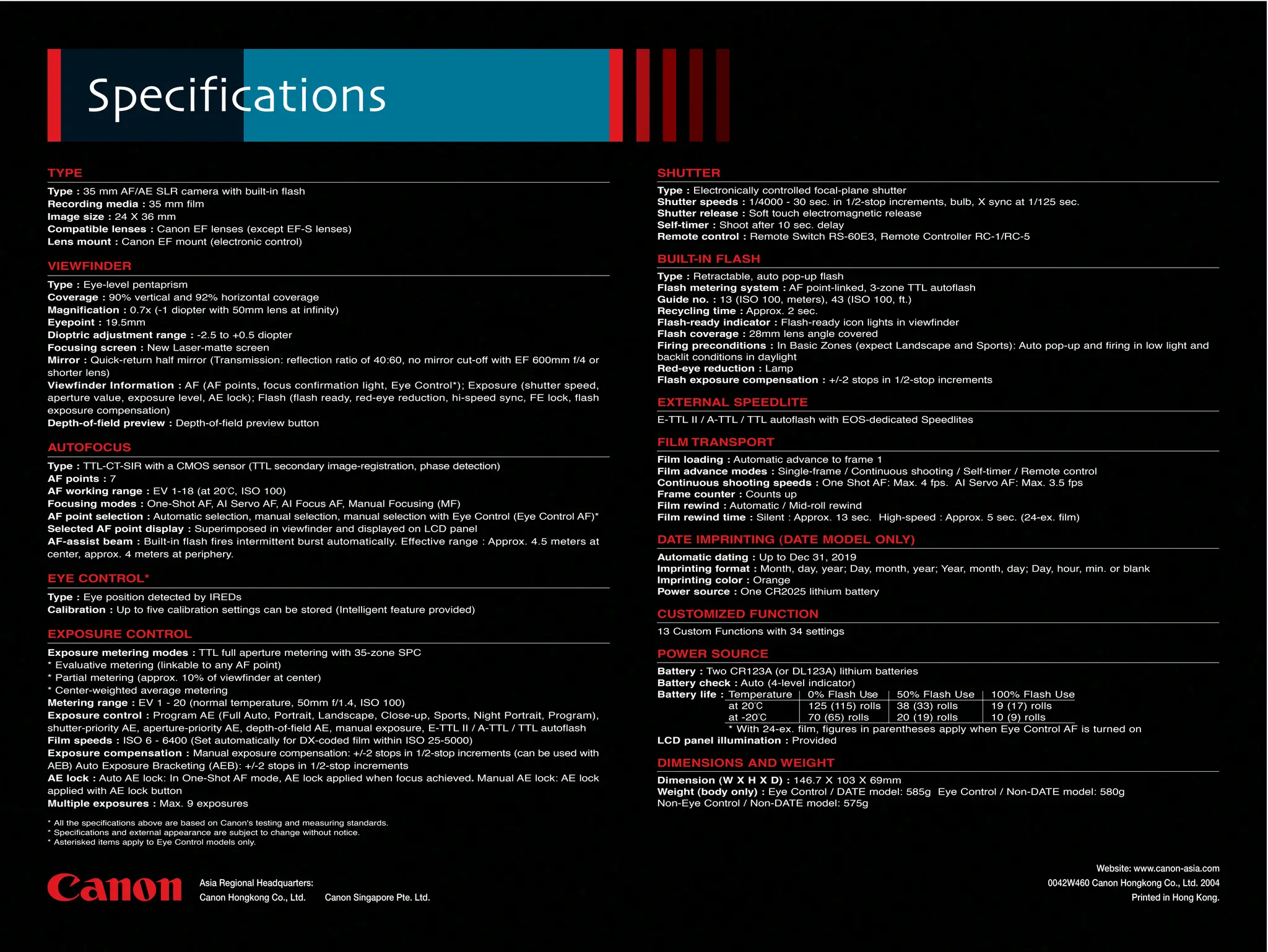 Canon EOS 30V brochure_camera pamphlet... | PDF