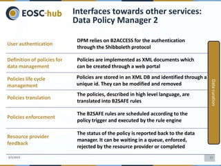 EUDAT B2SAFE & EOSC-hub | PPTX | Databases | Computer Software and ...
