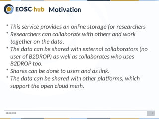 EUDAT B2DROP & EOSC-hub | PPT