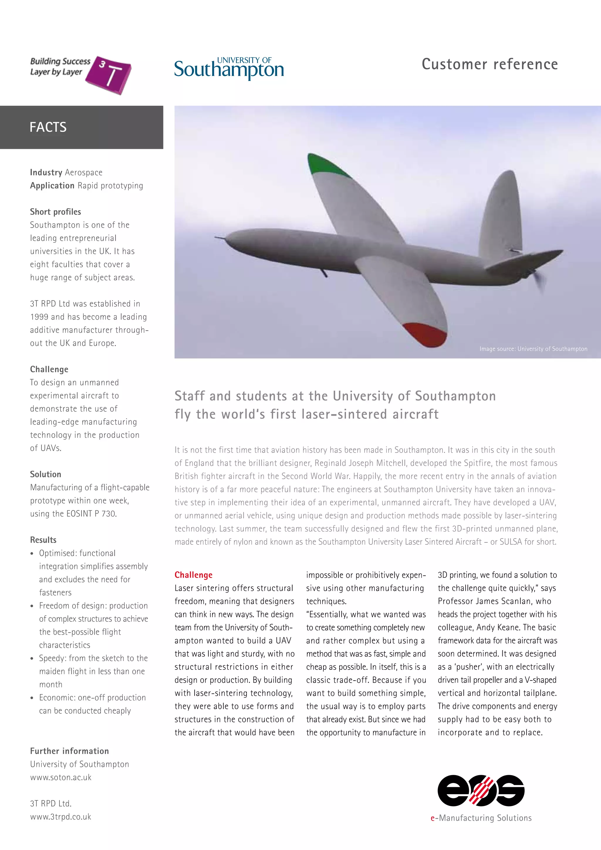 Additive Manufacturing of an Unmanned Aircraft named Sulsa | PDF