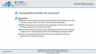 EOSC Stakeholders Forum: Interoperability Session and Panel Discussion | PDF