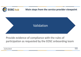 Overview of the Onboarding and validation process and the Rules of Participation from a service ...