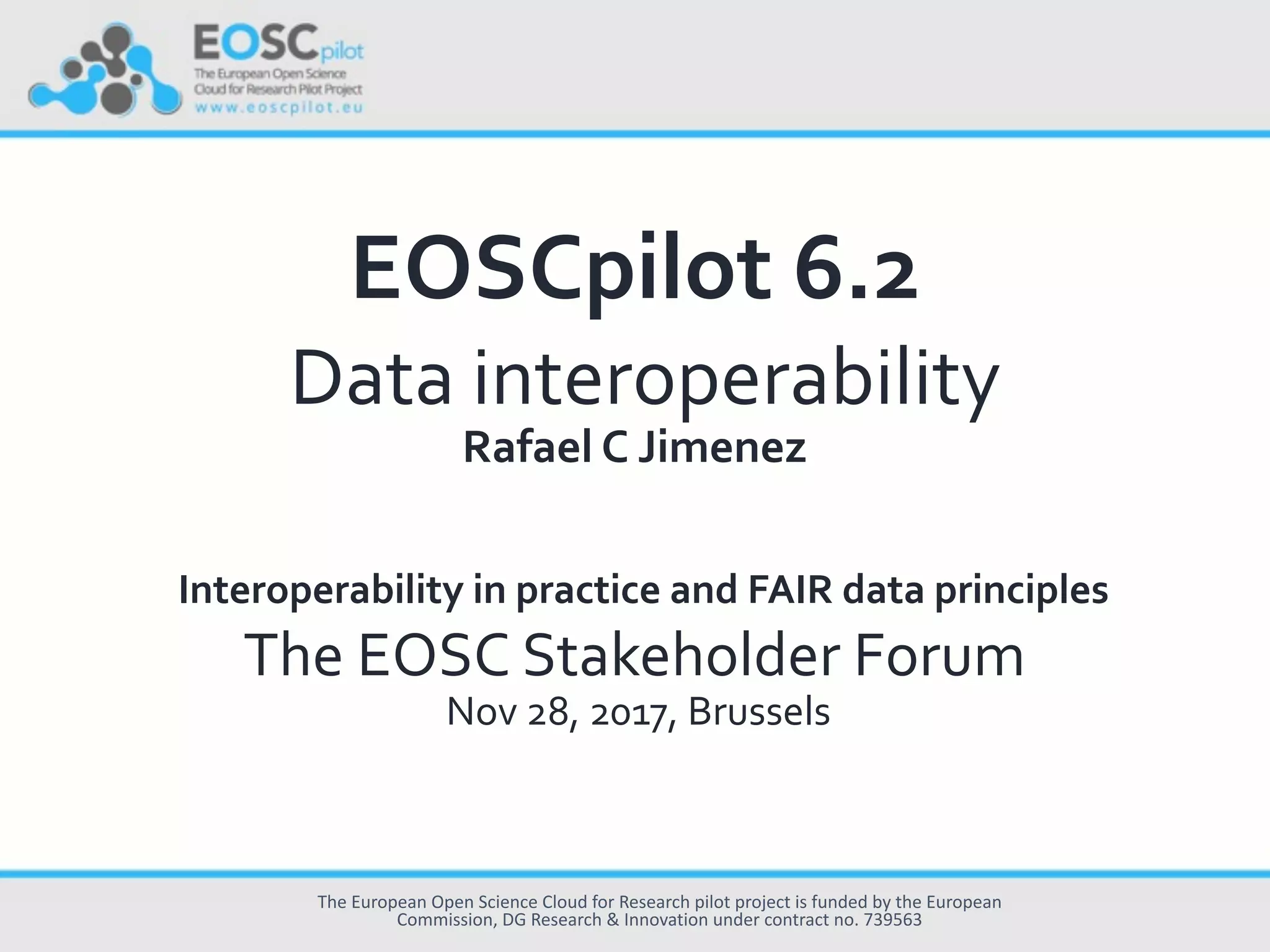 Interoperability in practice and FAIR data principles | PDF