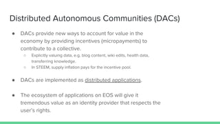 EOSIO Distributed Application Use Cases | PDF