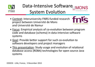 Evolution of database access technologies in Java-based software projects | PPT