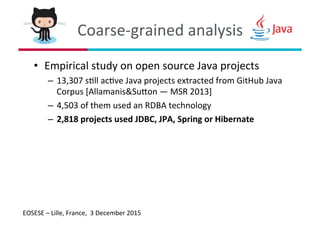 Evolution of database access technologies in Java-based software projects | PPT