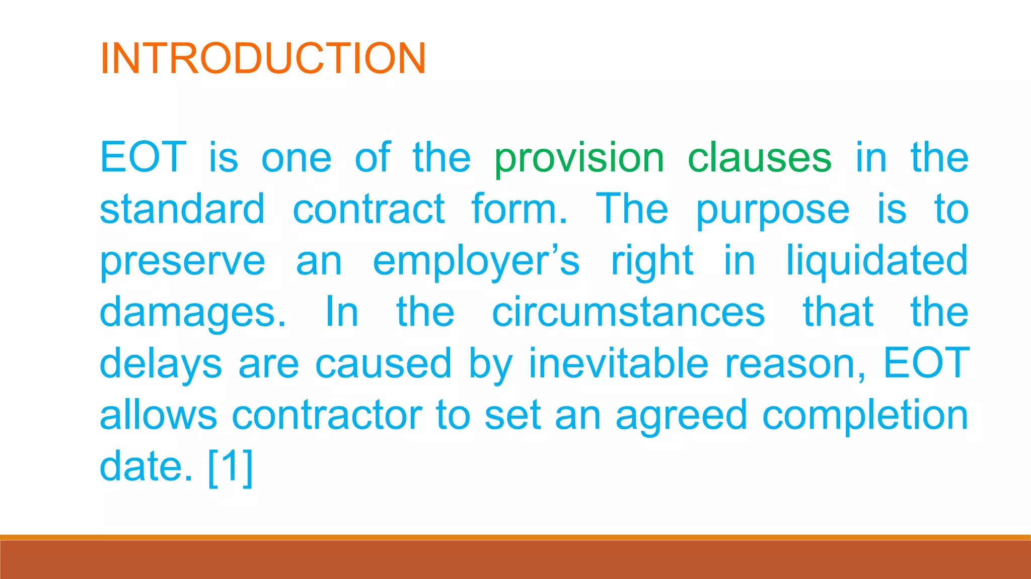 Extension of Time (EoT) in Construction Project presentation | PDF