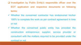 Extension of Time (EoT) in Construction Project presentation | PDF